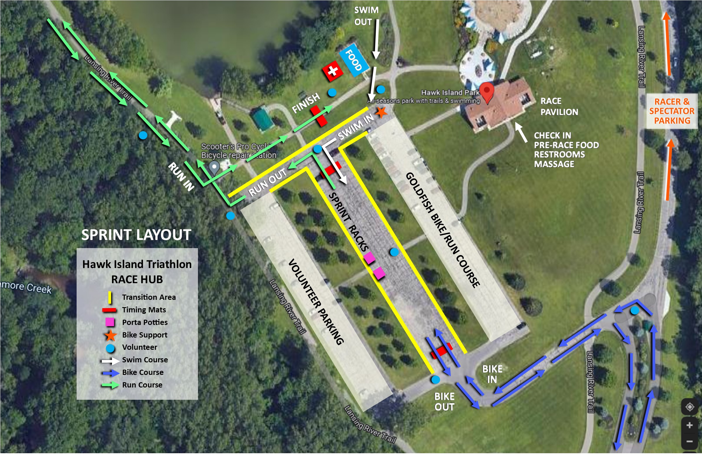 Sprint Course Maps | Triathlon | South Lansing Community Developer ...